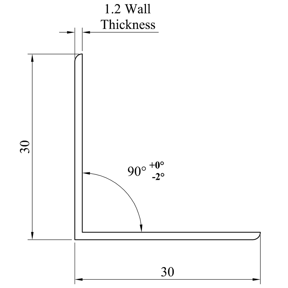 30MM BLCK PVC CORNER GUARD