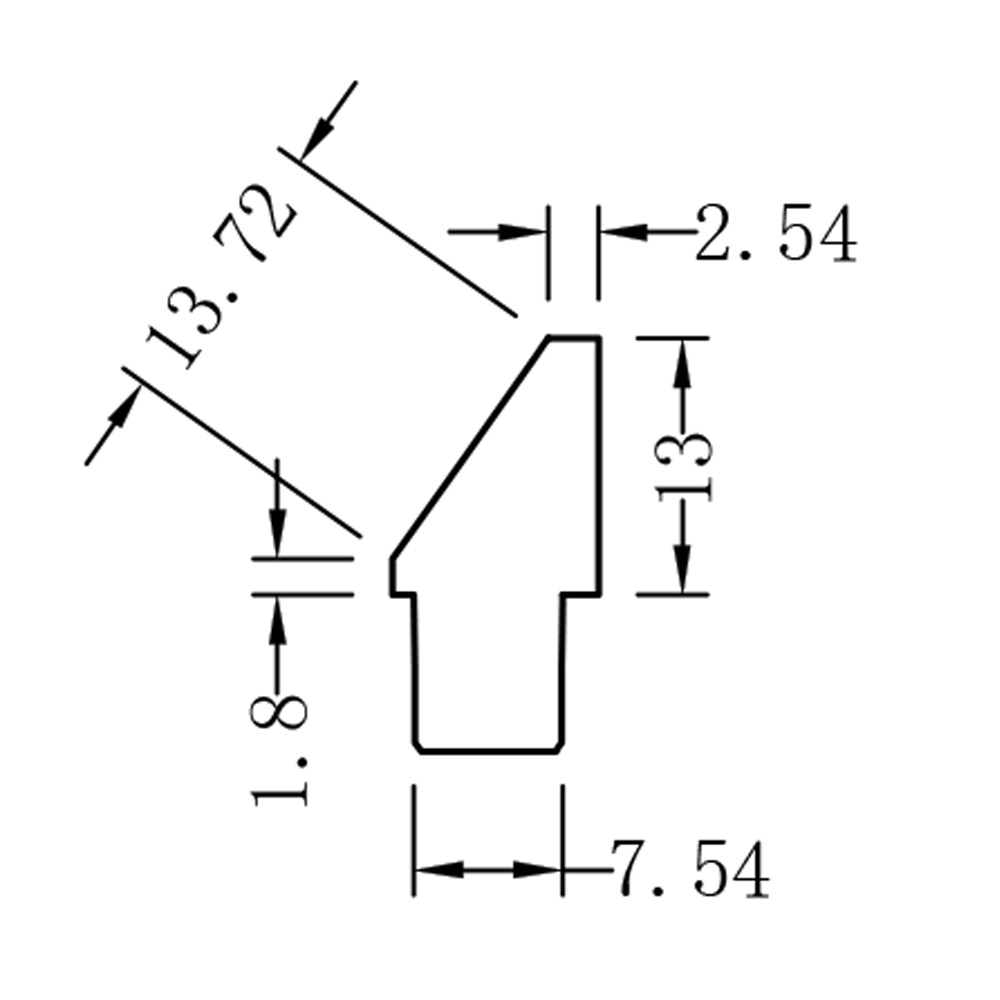 10MM SILVER EXTERNAL TRIANGULAR CORNER
